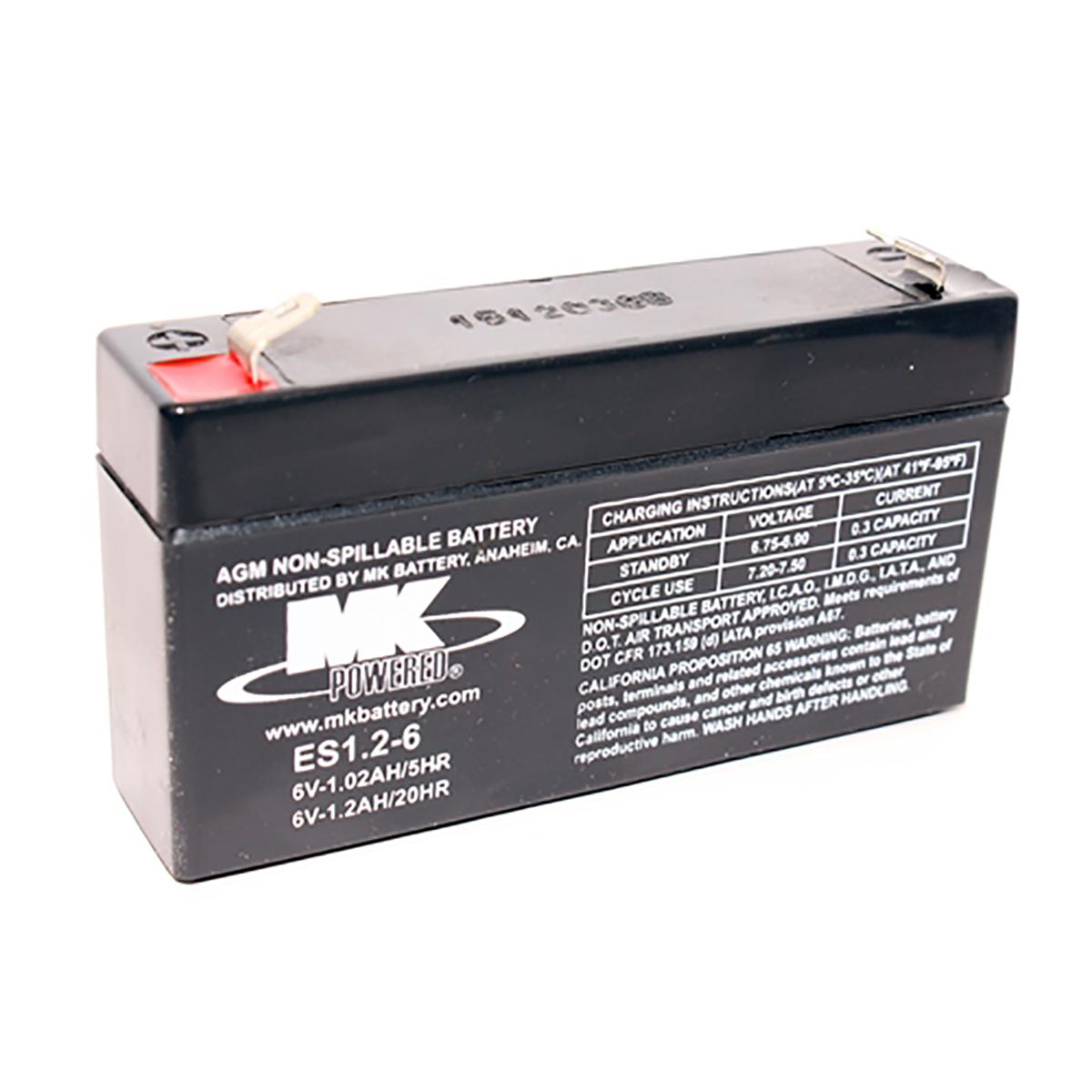 Unipower B00902 Battery 6v 1.2Ah VRLA ES1.2-6 | OSI Batteries