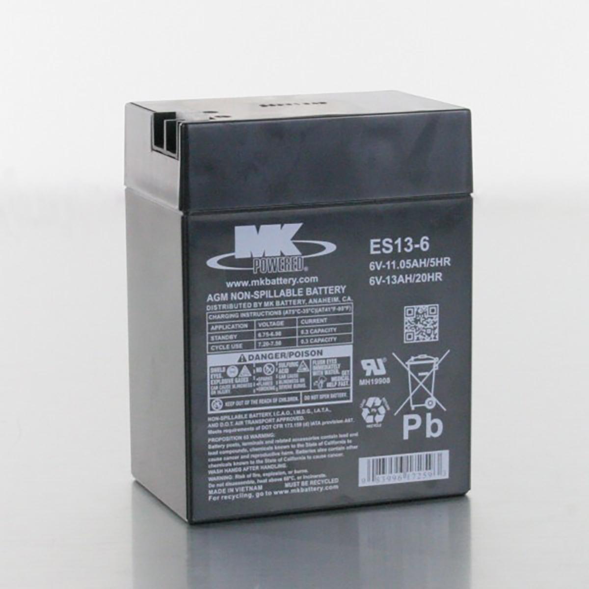 Unipower B00915 Battery 6v 13Ah VRLA ES13-6 | OSI Batteries