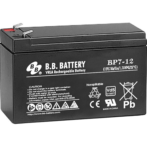 BB Battery BP7-12-T2 Battery VRLA Rechargeable 12v 7Ah | OSI Batteries