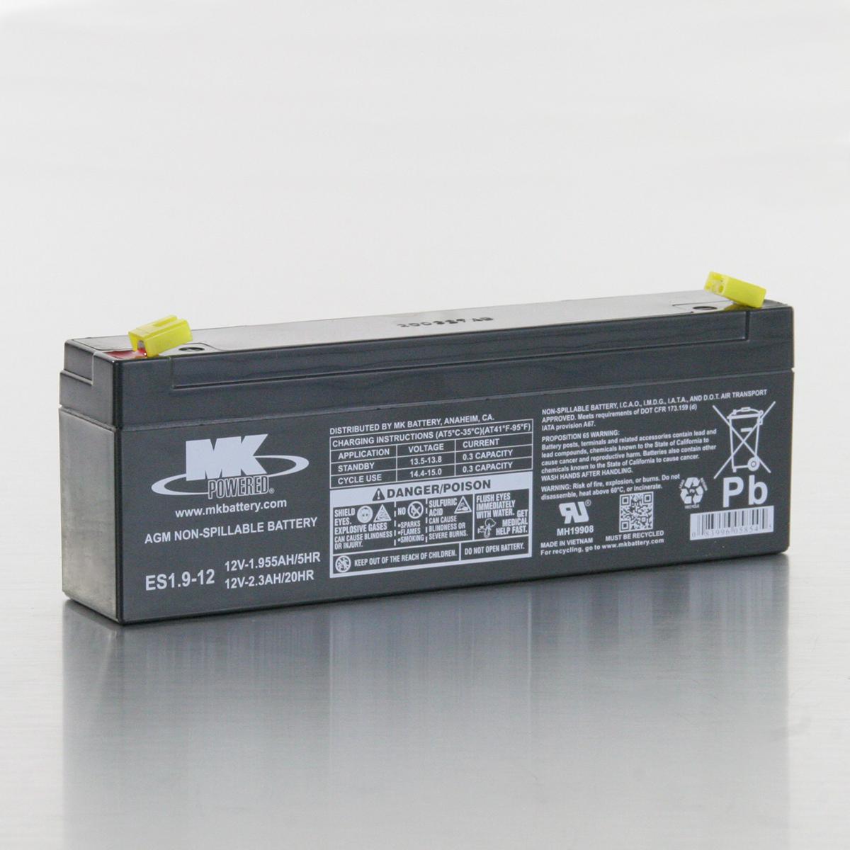 MK ES1.9-12 Battery 12v 2.3Ah Sealed Rechargeable | OSI Batteries