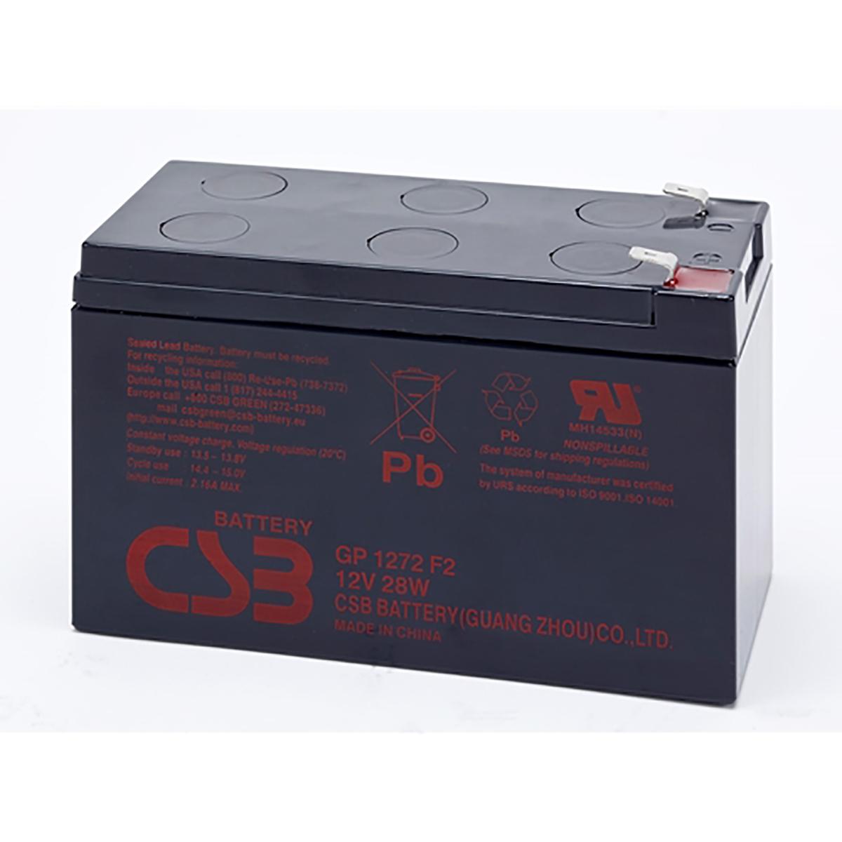 CSB GP1272F2 Battery 12V 7.2Ah 28W Sealed Lead Acid OSI Batteries