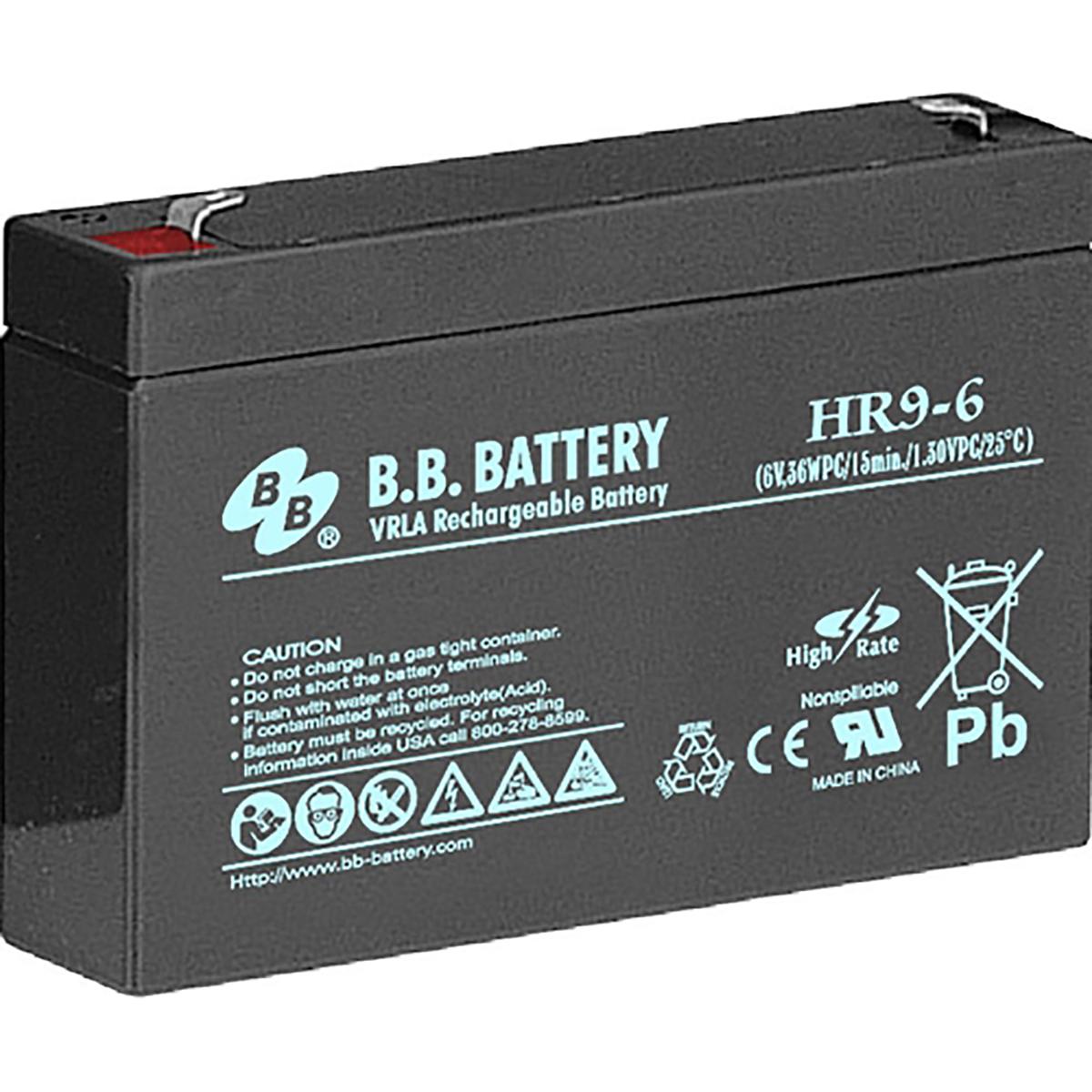 BB Battery HR9-6-T2 Battery VRLA Rechargeable 6v 36wpc | OSI Batteries