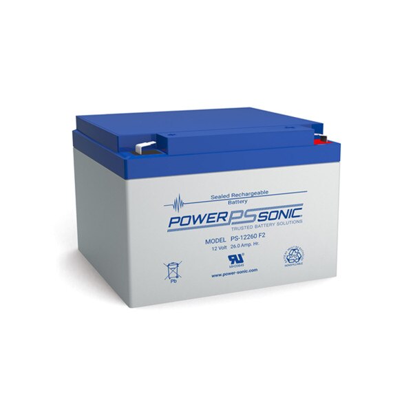 PowerSonic PS-12260 F2 Battery 12V 26Ah Sealed Rechargeable 1202603402 ...