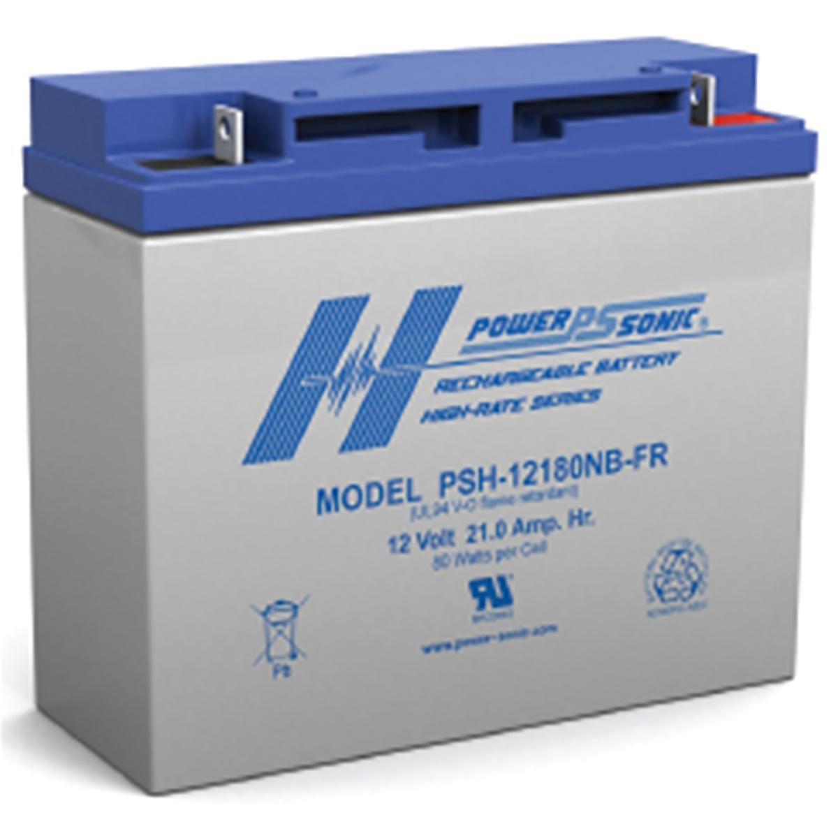 PowerSonic PSH-12180-FR Battery 12V 21Ah Sealed Rechargeable | OSI ...